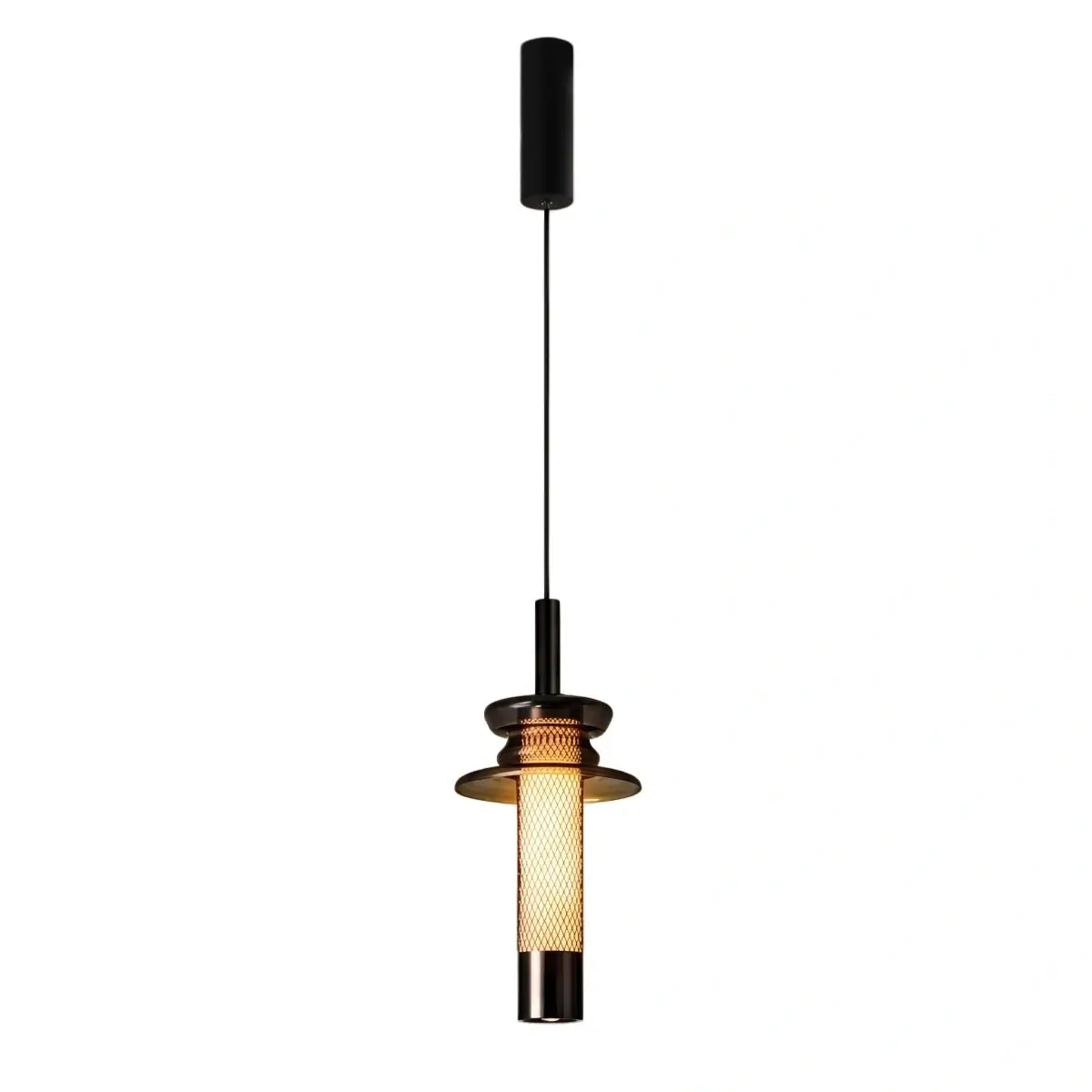 Modern Layered Pendant Light -- Black Metal/Glass | Lightslux – LightsLux