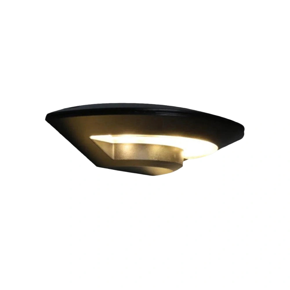 Lámpara de pared minimalista de disco negro - Luz exterior de metal ...